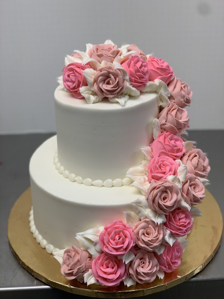 Shades of Pink Wedding Cake - Palermo Custom Cakes
