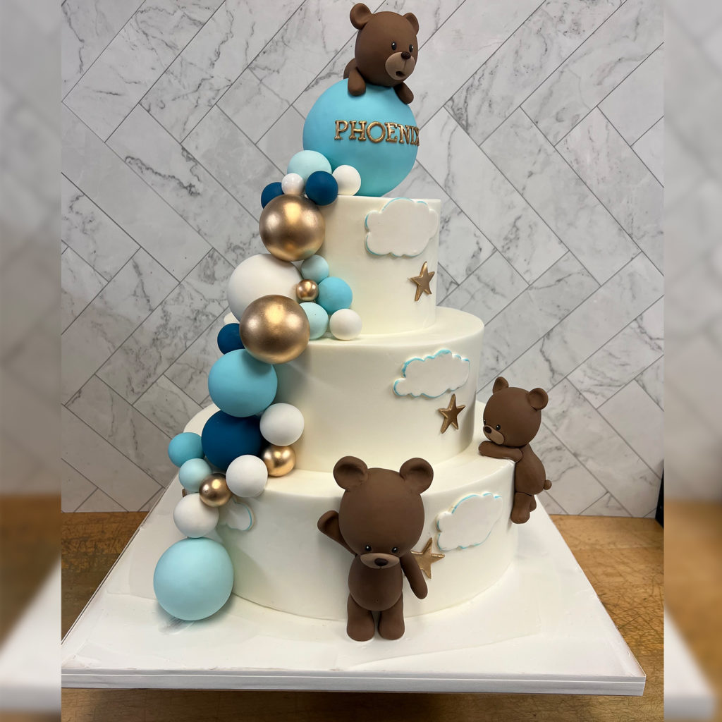 Bears & Balloons Baby Cake - Palermo Custom Cakes