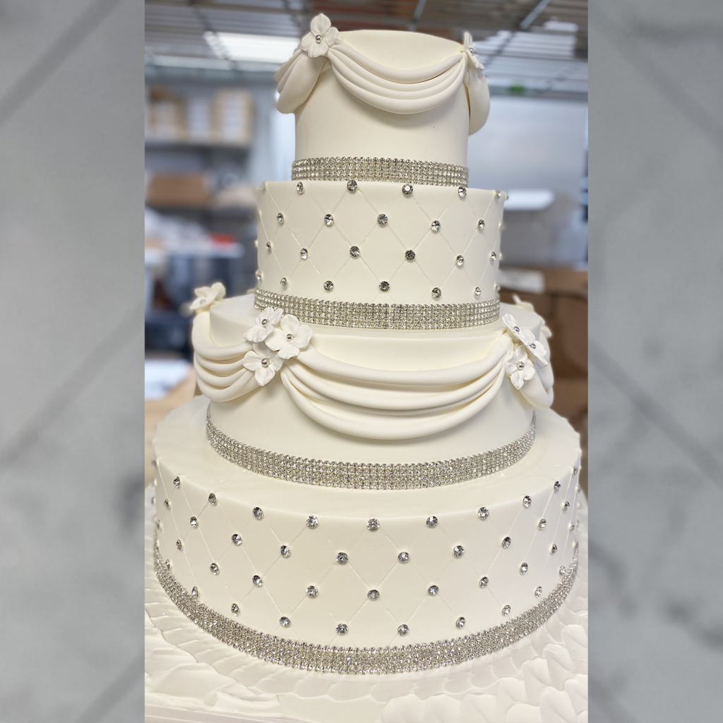 Hints of Bling Wedding Cake - Palermo Custom Cakes