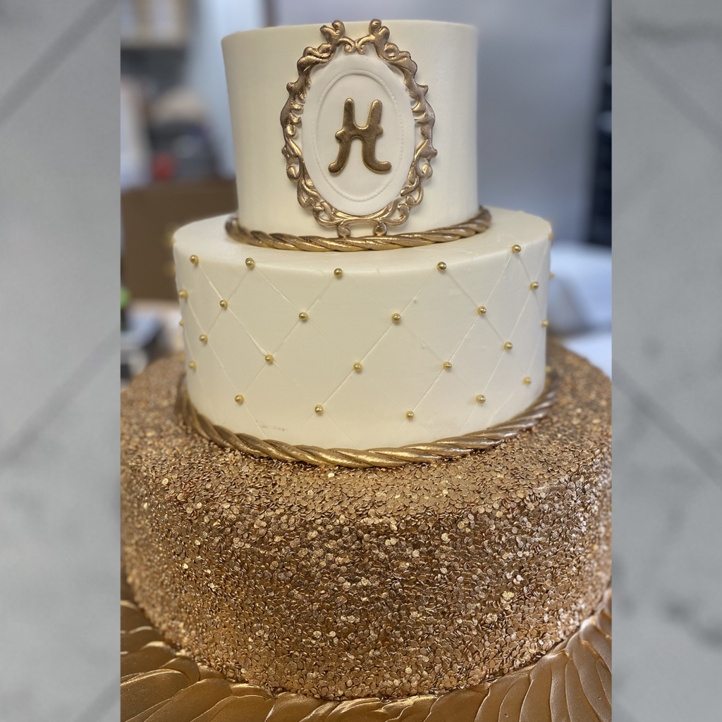 Gold Dust Wedding Cake - Palermo Custom Cakes