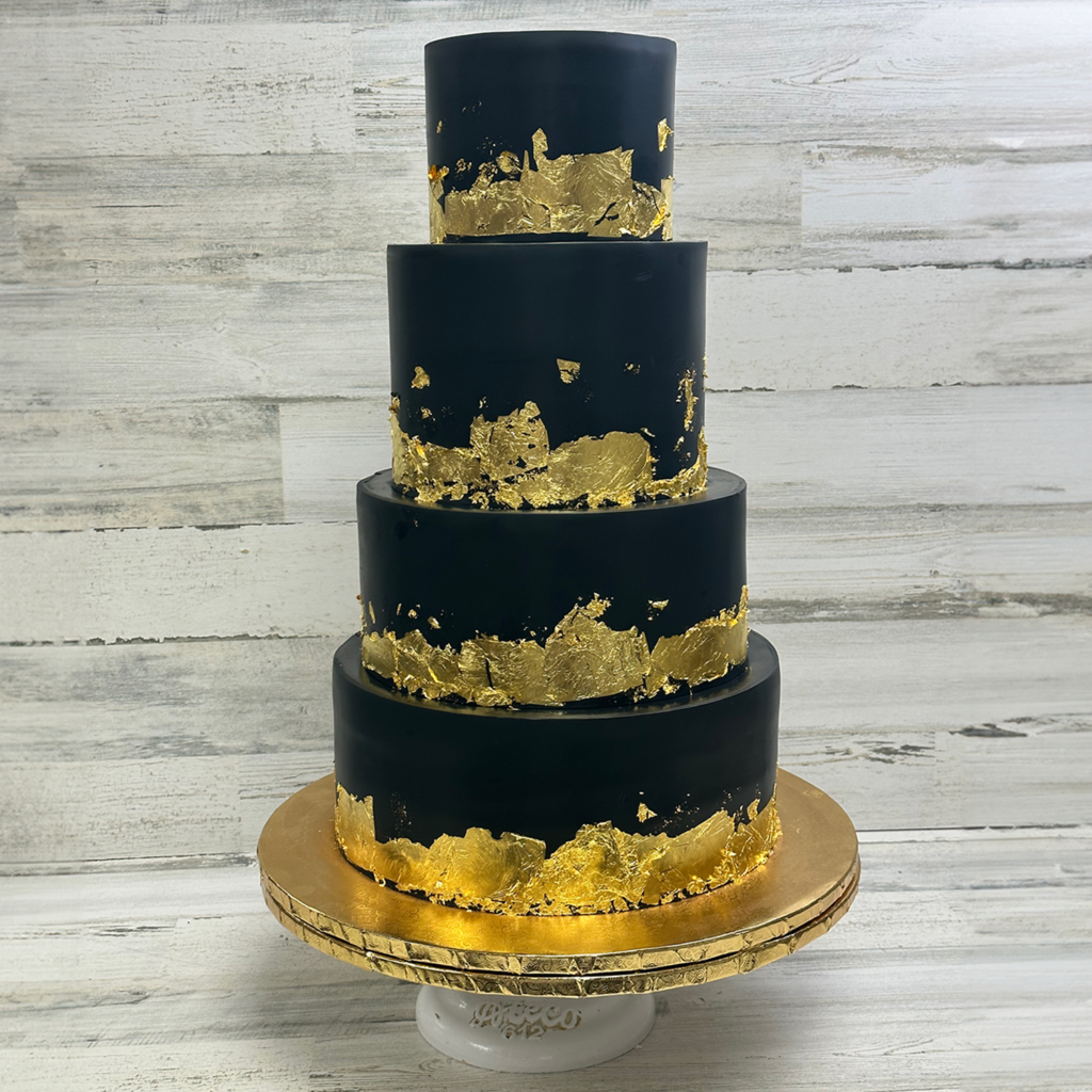 Midnight Gold Wedding Cake - Palermo Custom Cakes