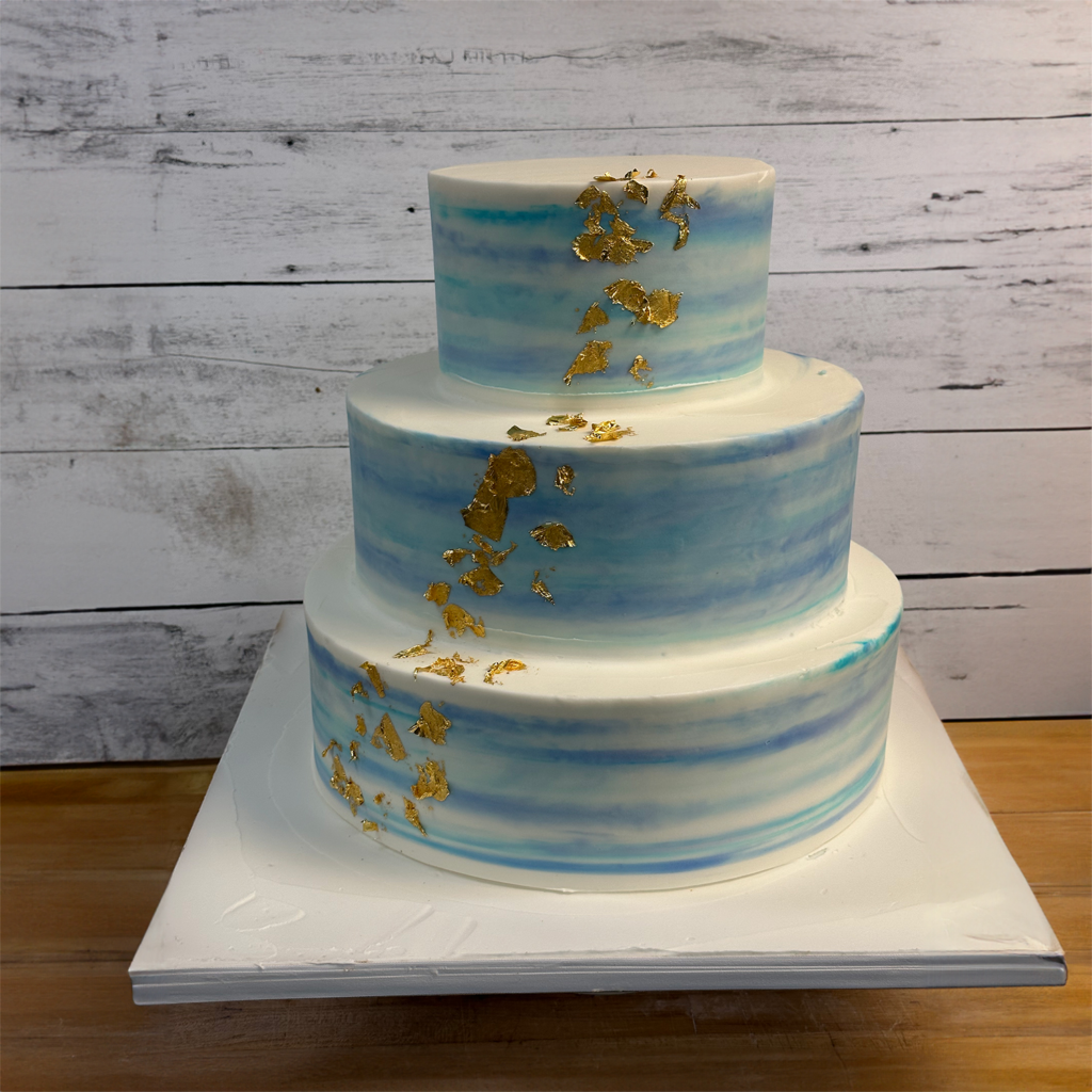 Blue Ombre Wedding Cake - Palermo Custom Cakes