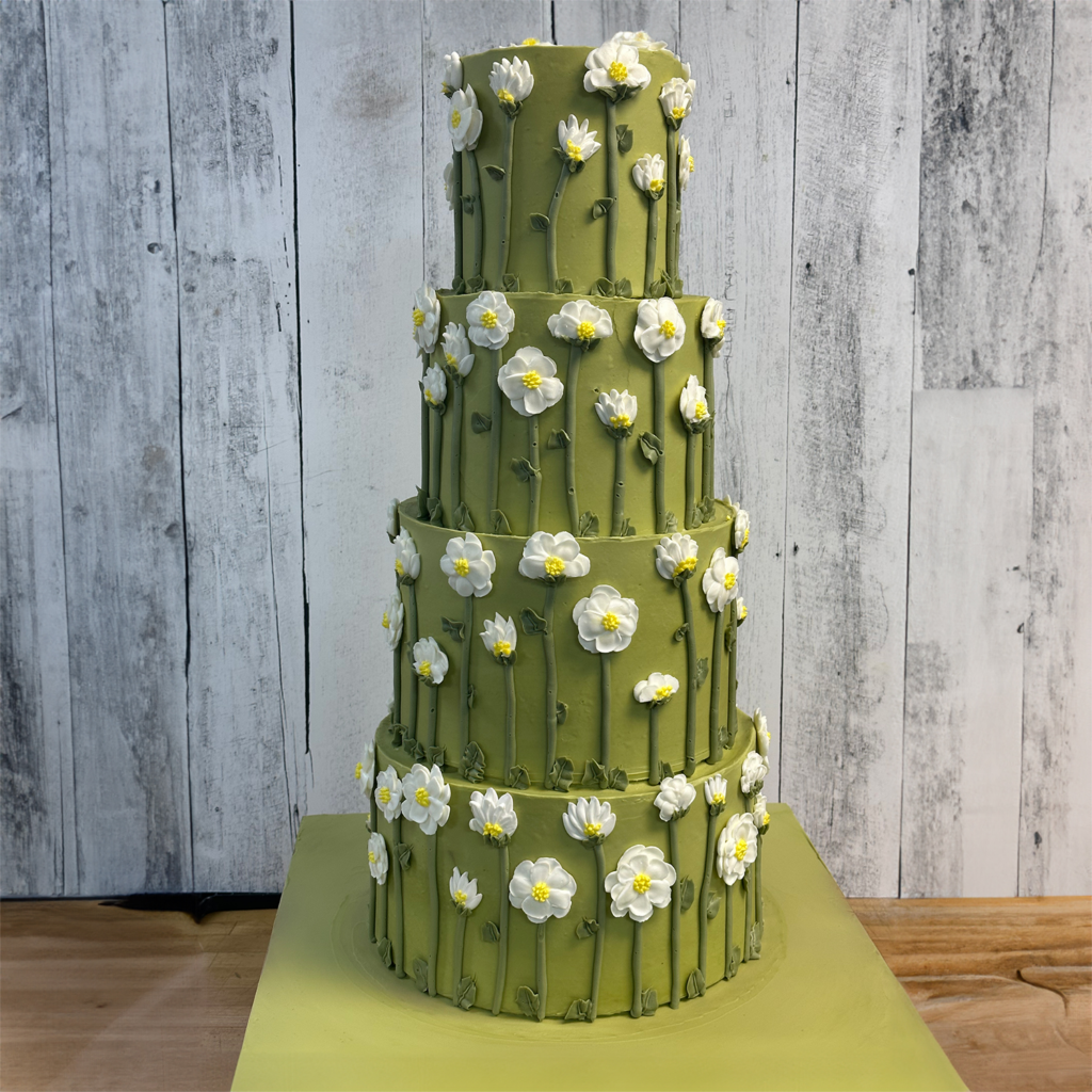 Spring Green Wedding Cake - Palermo Custom Cakes