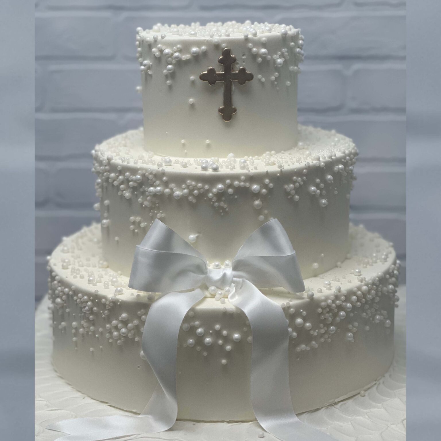 Pearly Religious Cake - Palermo Custom Cakes