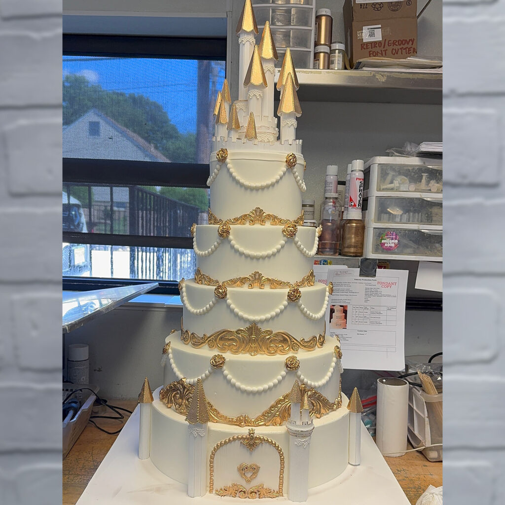 Towers of Elegance Wedding Cake - Palermo Custom Cakes