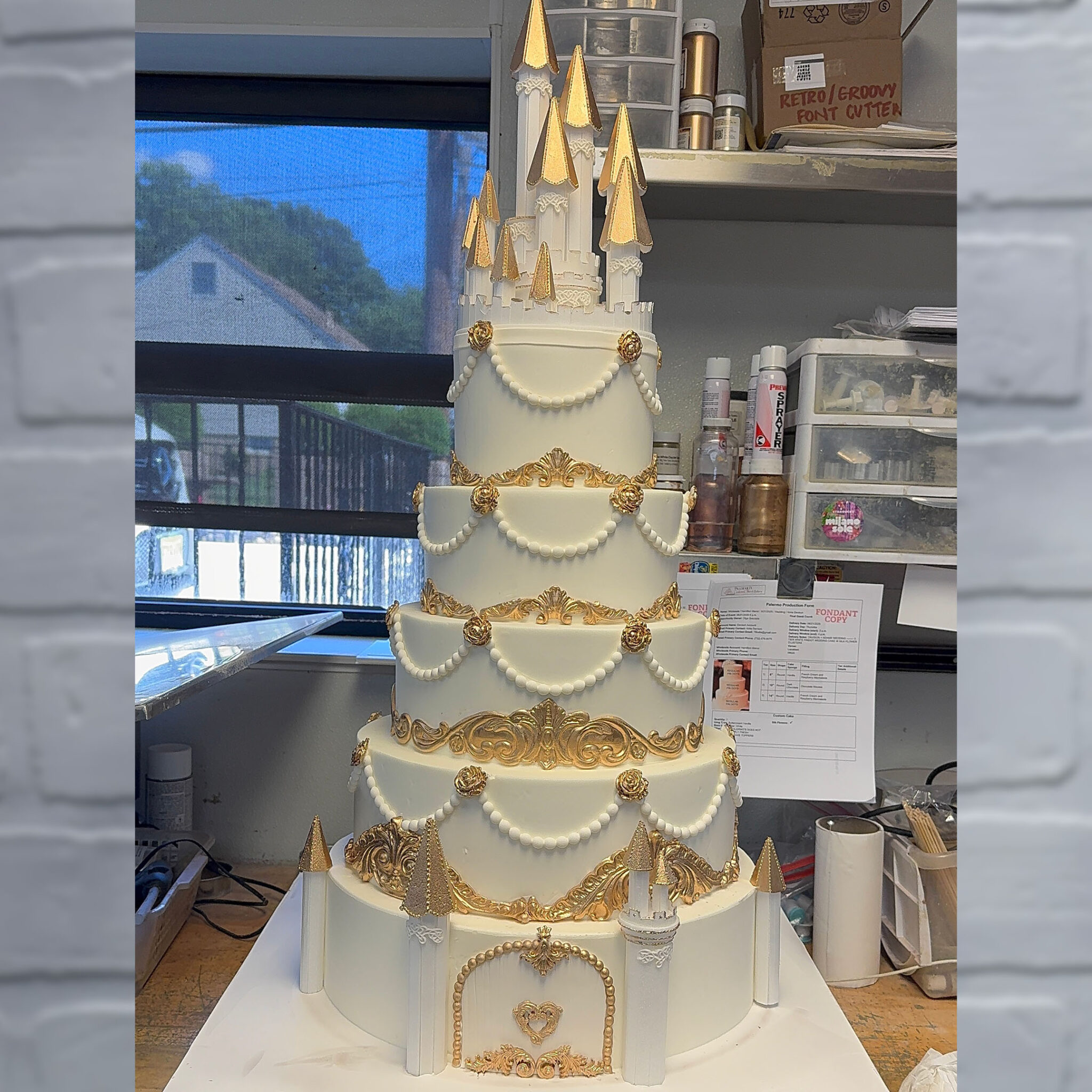 Towers of Elegance Wedding Cake - Palermo Custom Cakes
